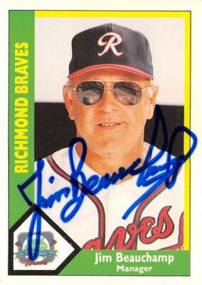 Jim Beauchamp autographed baseball card 1990 CMC International League ...
