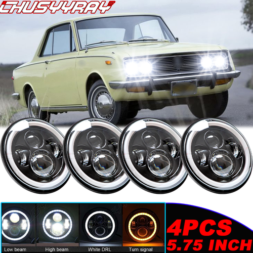 4pc 5.75" 5-3/4" Round LED Halo Headlight Hi/Lo for Toyota Corolla ...