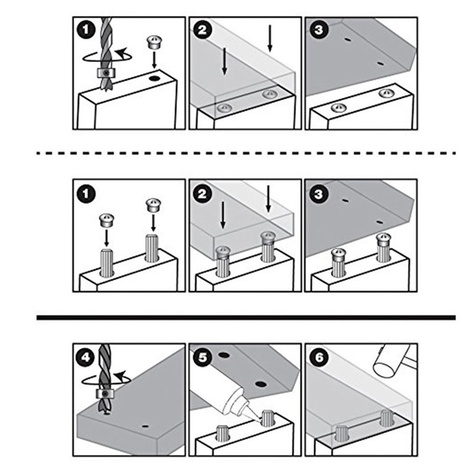 Steel Dowel Centre Point Set 8pcs 6mm 8mm 10mm 12mm Wood Joint ...