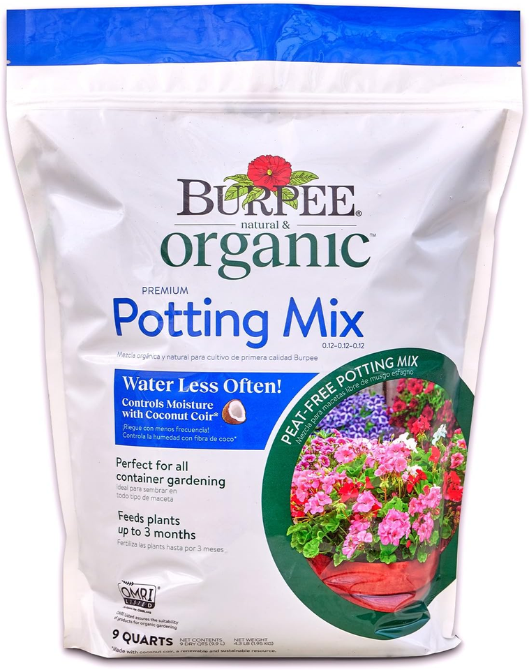 Burpee, 9 Quarts | Premium Organic Potting Natural Soil Mix Food Ideal ...