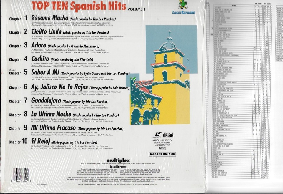 Pioneer Karaoke Laser Disc Vol 2 Spanish Espanol Video Sing Along | eBay
