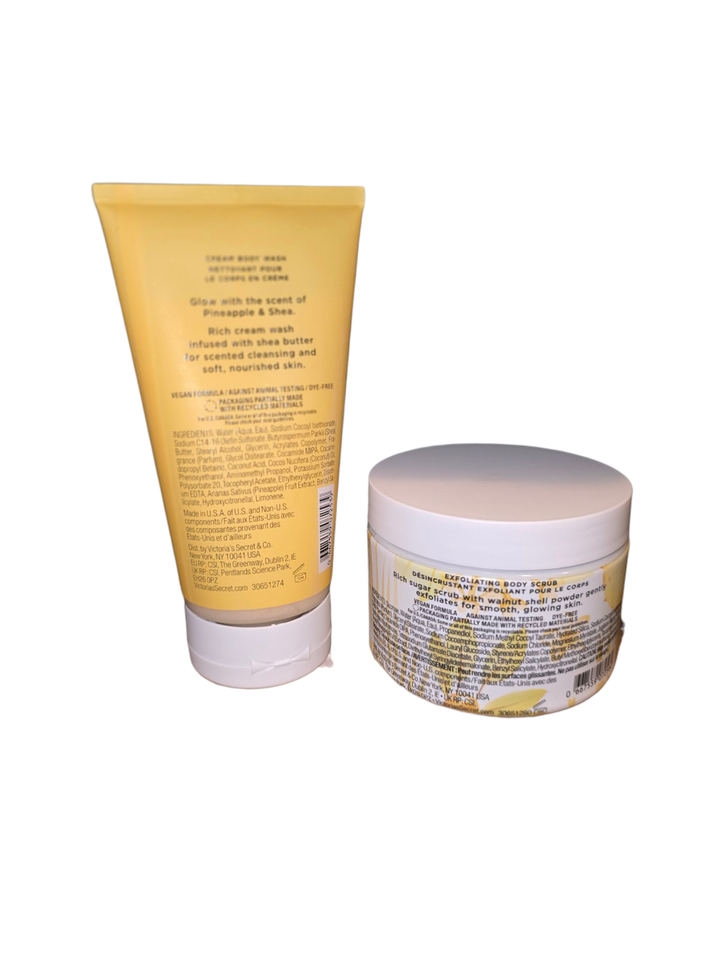 Set Victoria's Secret Exfoliating Pineapple & Shea Body Scrub & Wash ...