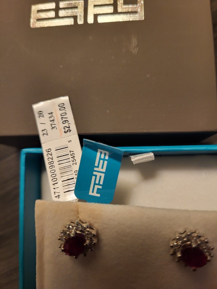 Gorgeous, new Ruby earrings surrounded by diamonds by Effy | eBay
