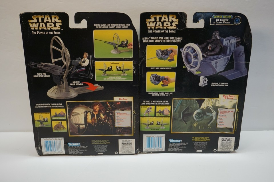 STAR WARS POTF2 GUNNER STATION LOT DARTH VADER TIE HAN SOLO MILLENIUM ...