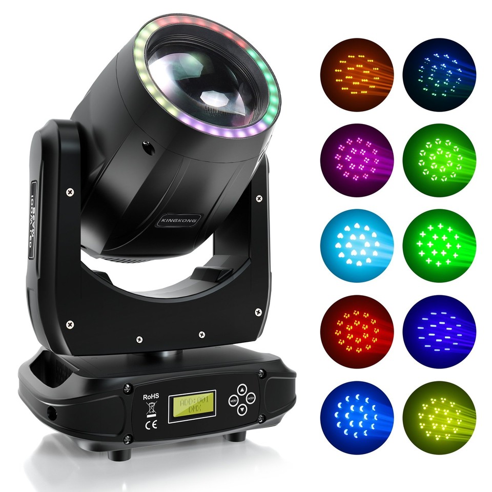 200W LED Moving Head Light RGBW Gobo Beam Spot Stage Lighting DJ Disco ...