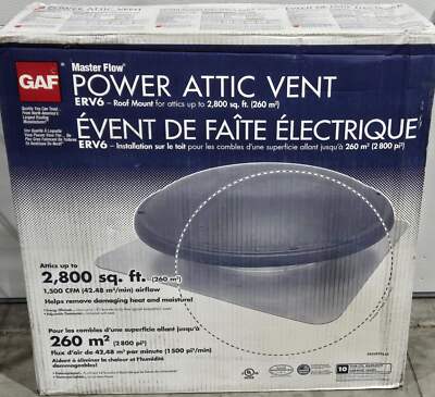GAF Master Flow 1500 CFM Power Roof Mount Attic Fan ERV6SMWW Weathered ...