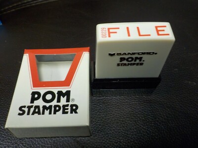 Vintage SANFORD POM "FILE" pre-inked re-inkable Stamp Japan | eBay