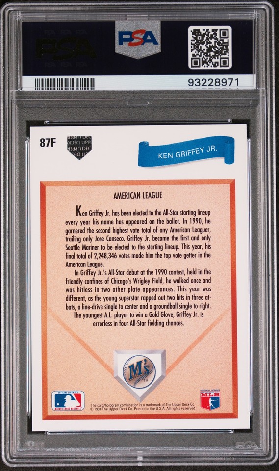 1991 Upper Deck Final Edition Ken Griffey JR. #87F PSA 10 93228971 | eBay