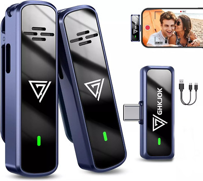 Wireless Lavalier Microphone Cell Phone USB-C for Android/Apple Audio ...