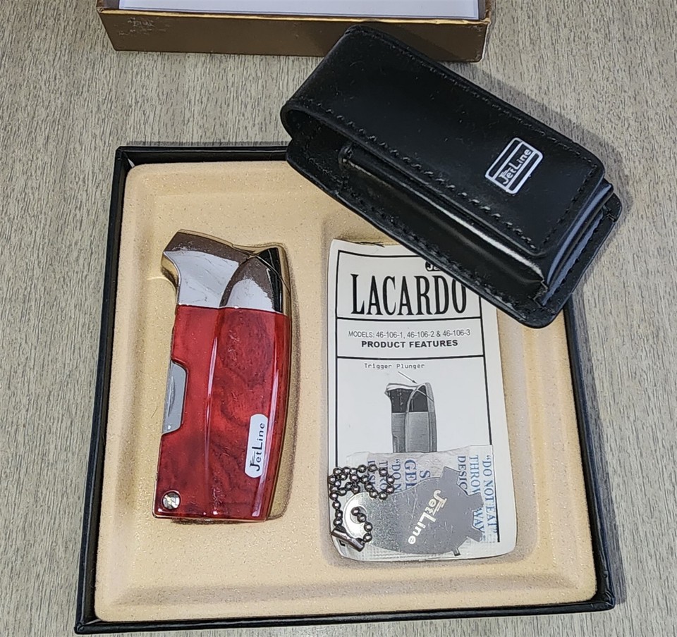 LACARDO JETLINE CIGARETTE CIGAR BUTANE LIGHTER CARRY CASE & ACCESSORIES ...