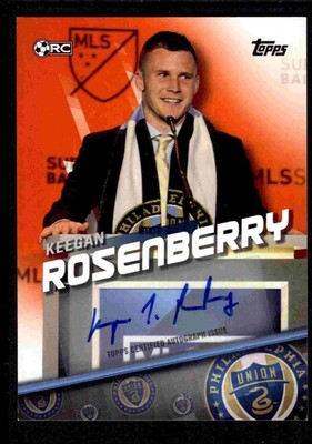 2016 Topps MLS auto orange Rookie Keegan Rosenberry 24/25! Philly Union ...