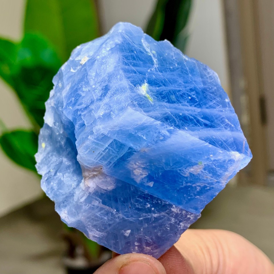 103G Top! Natural Blue Calcite ClusterRoughTextured Crystal gemstone ...