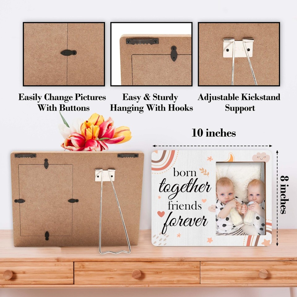 Twins Baby Pictures Frame, Born Together Friend Forever Photo Frame ...