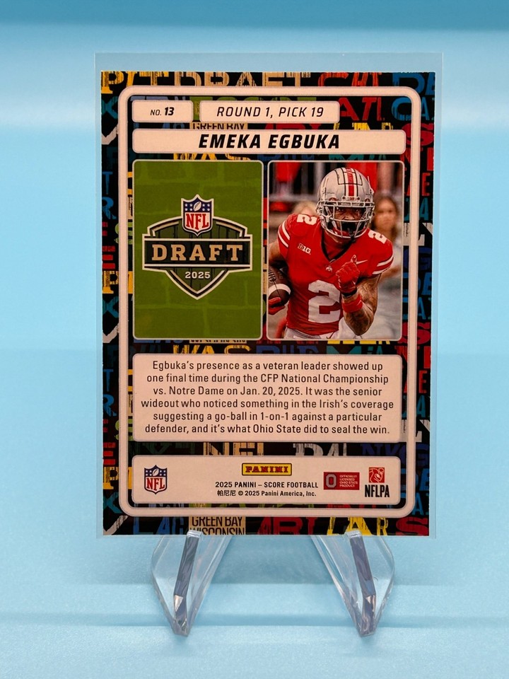 2025 Score Emeka Egbuka NFL Draft #12 Tampa Bay Buccaneers RC | eBay