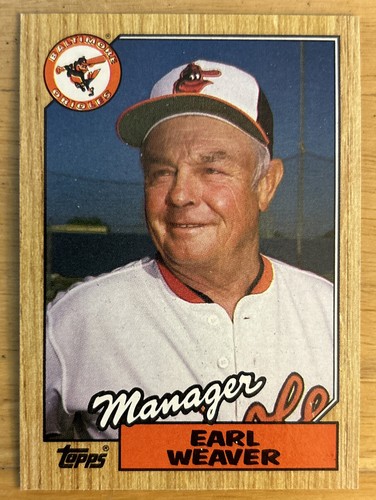 1987 Topps Earl Weaver Orioles Manager Baseball Card #568 High-Grade EX ...