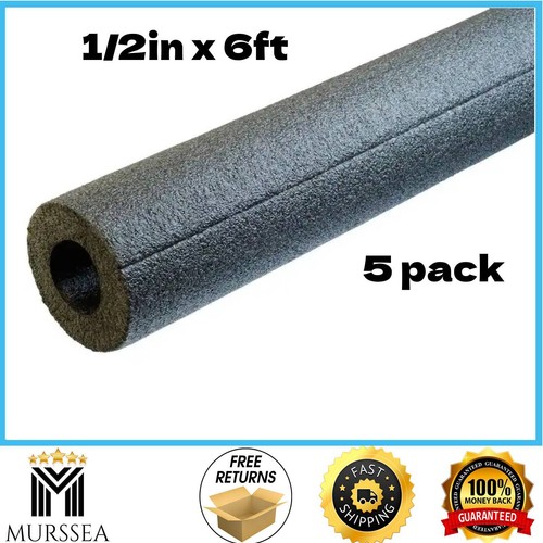 1/2in x 6ft Foam Pipe Insulation Against Mold & Energy Loss for Copper ...