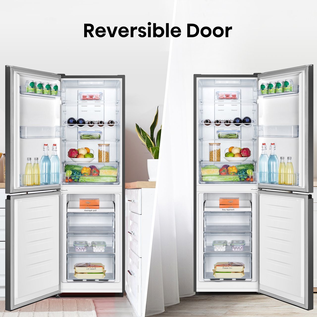 Hisense RB327N4BBE 55cm Free Standing Fridge Freezer Black E Rated ...