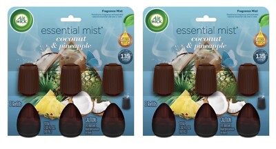 2 Air Wick Essential Mist Refill 3 Count Coconut And Pineapple Air ...