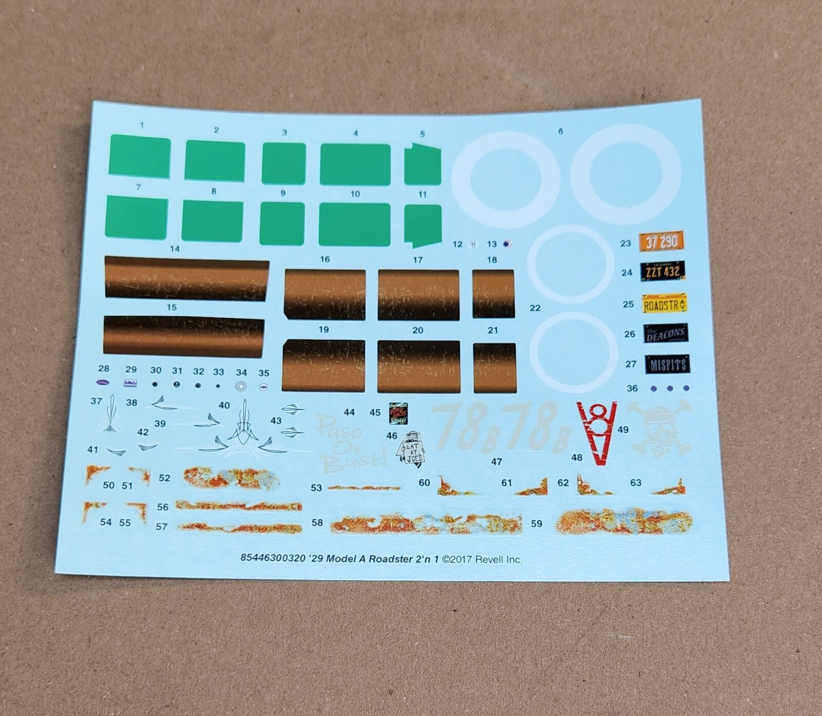 Revell 1/25 1929 FORD MODEL A ROADSTER DECAL SHEET | eBay