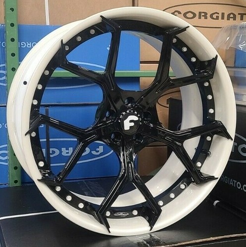 20-22" Forgiato Quadri Ecl Concaved Black and White Wheels Vanderhall ...