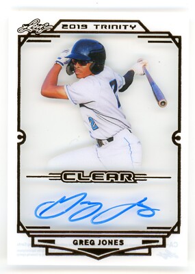 Greg Jones 2019 Leaf Trinity Baseball Clear Acetate Auto Autograph #CA ...