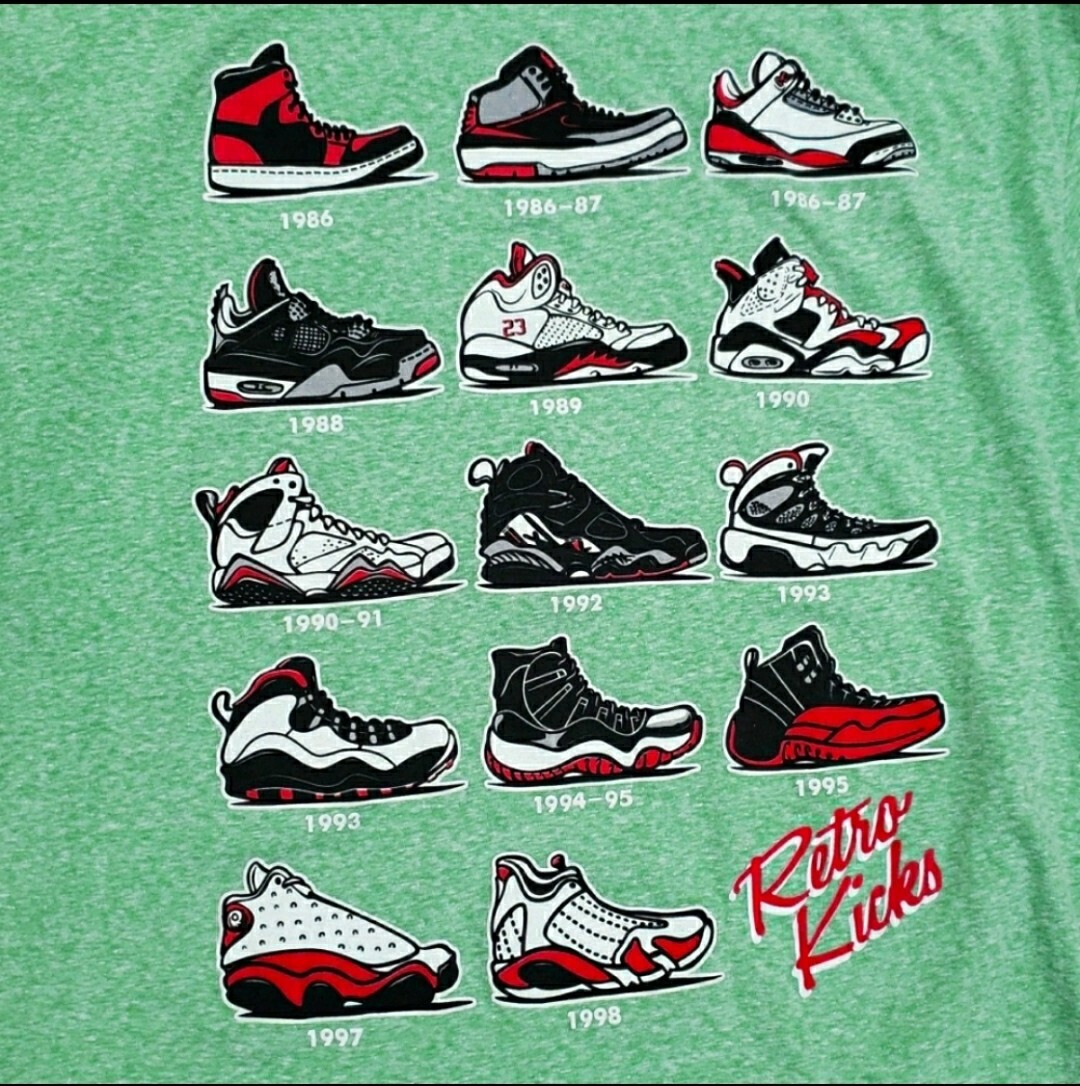 Retro Kicks Classic JORDAN Sneakers Graphic Tee | Hea… - Gem