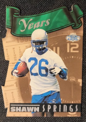 1997 Pro Line Gems Through The Years Shawn Springs Rookie Football Card ...