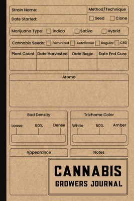 Cannabis Growers Journal: Marijuana Growing & Harvesting Log To Keep ...
