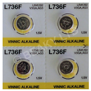 Genuine Vinnic AG3 L736 LR41 192 Alkaline Battery 1.5v [4-Pack ...