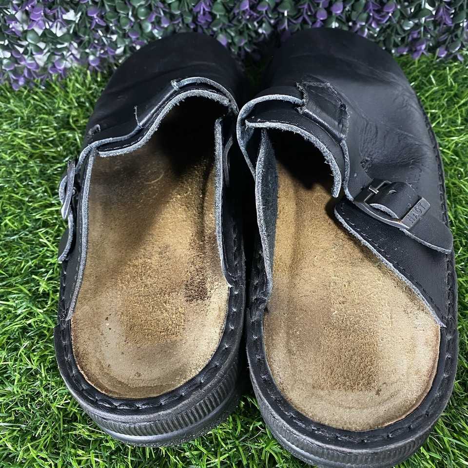 NAOT Fiord Mules Men’s Size 10 Black Leather Clogs Slip On Buckle | eBay