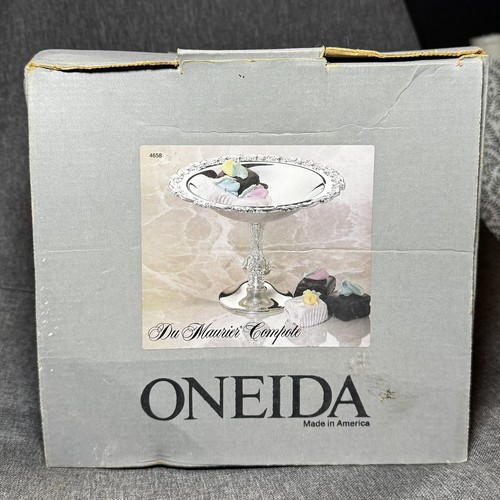 NEW Vintage Oneida Du Maurier Compote Silver Plated Serving Dish Bowl ...