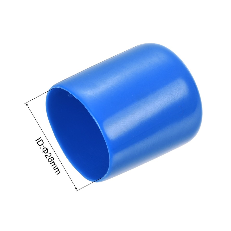 Screw Thread Protector, 28mm ID Round End Cap Cover Blue Tube Caps 5pcs ...