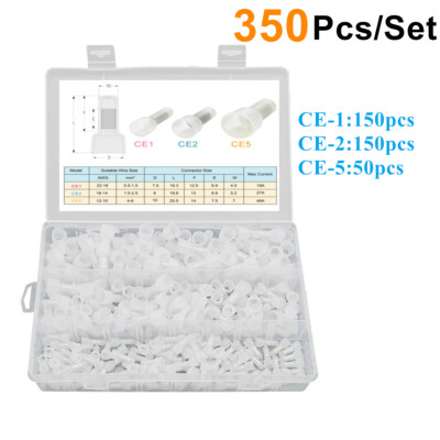 350Pcs Nylon Closed End Caps Crimp Cap Copper Core Connectors 22-10AWG ...