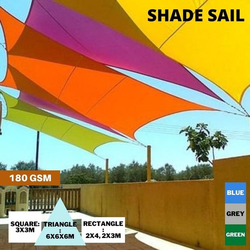180 GSM- SUN SHADE SAILS Canopy cloth- Rectangle, Square, Triangle ...