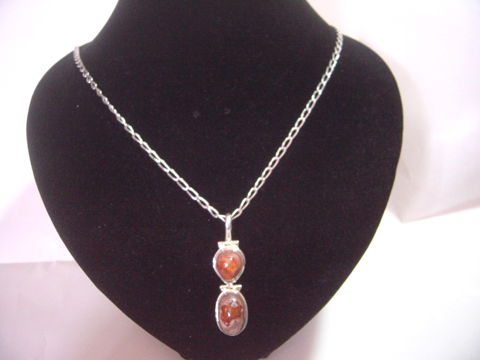 Beautiful Solid Silver 20" Chain & 2 incredible big c… - Gem