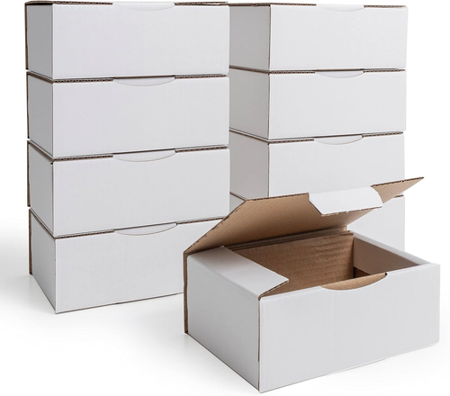 10 Pezzi Scatole Di Cartone Piatte Bianche 20 X 14 X 7,5 Cm per ...