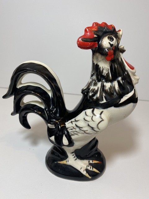 Pair Of 2 Mid Century Ceramic Roosters Made In Japan Decor | eBay