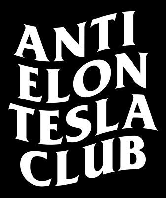 ANTI ELON Musk Tesla CLUB Bumper Sticker For Tesla Owner Vinyl Decal ...