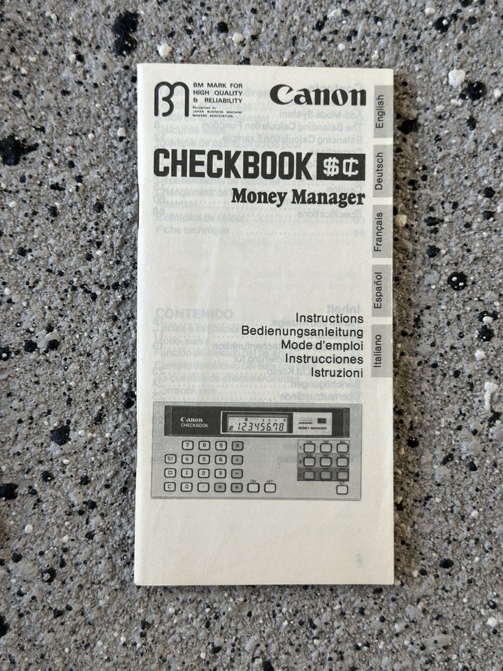 Canon Checkbook | Money Manager Calculator LCD Vintage | Untested | eBay