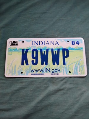 2004 Indiana VANITY License Plate - "K9WWP" 07-31 04 IN.gov | eBay
