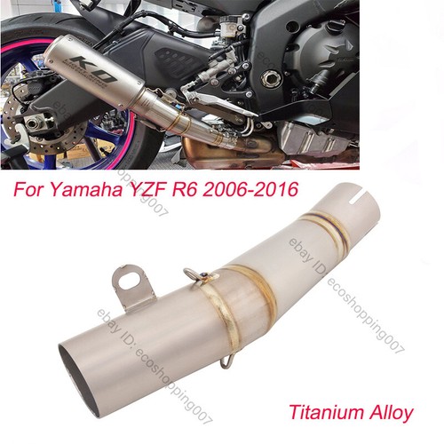 For Yamaha YZF R6 06-16 Motorcycle Exhaust Mid Pipe 60mm Muffler ...