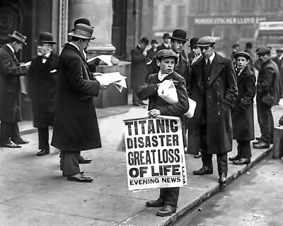 Photograph of Ned Parfett (Titanic Paperboy) in London, England, B&W ...