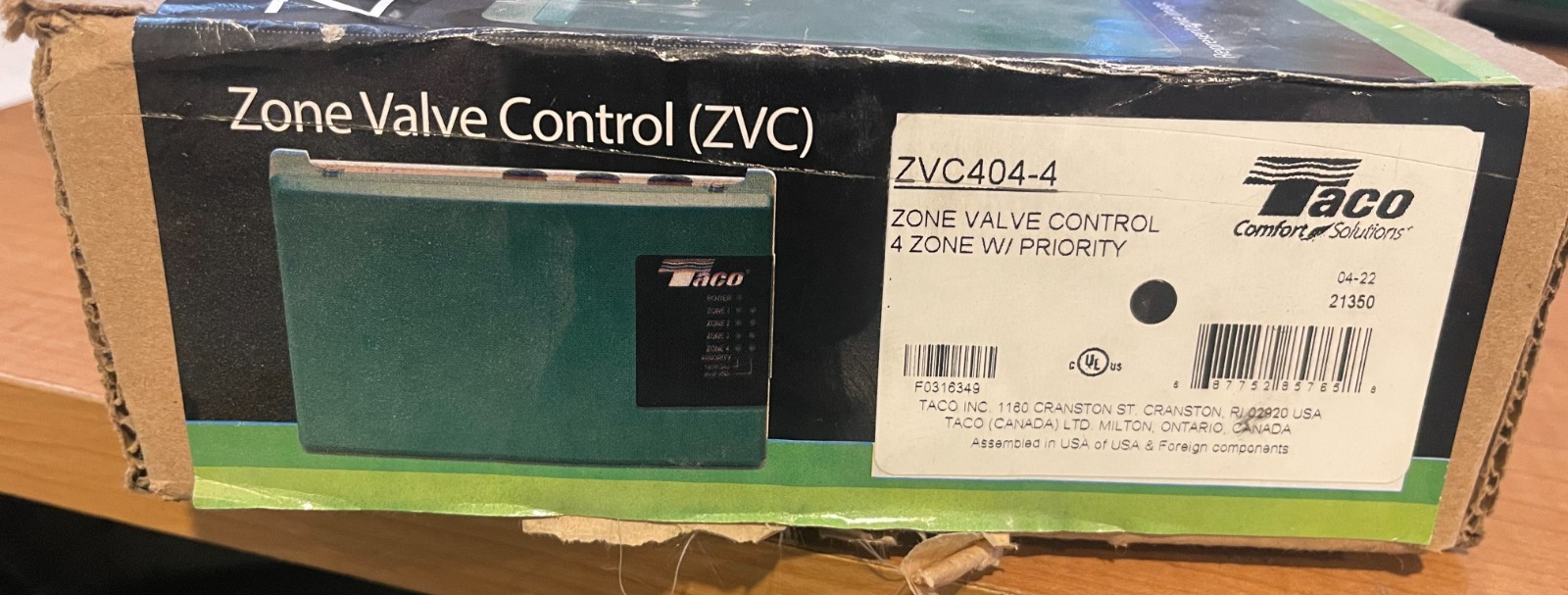 Taco ZVC404-4 Zone Valve Control 4 Zone w/ Priority 120V 24V Output | eBay