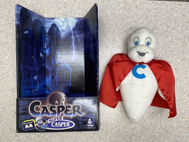 1994 Tyco Super Casper Friendly Ghost 14" Plush W/box Nite Glow Eyes ...