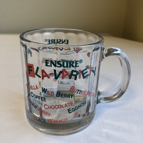 Ensure Fla-Variety Flavariety Clear Glass Mug Rare With Flavors USA HTF ...