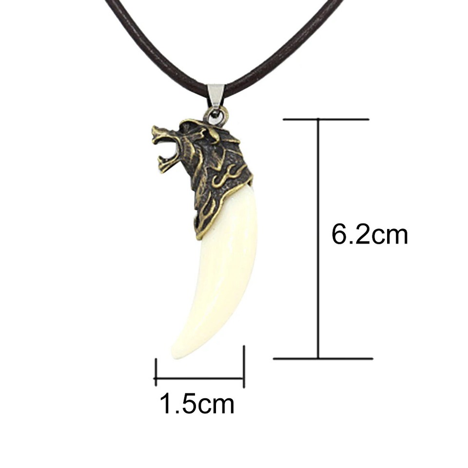 Punk Amuleto Colmillo Diente De Lobo Wolf Gog Teeth Spike Pendant ...
