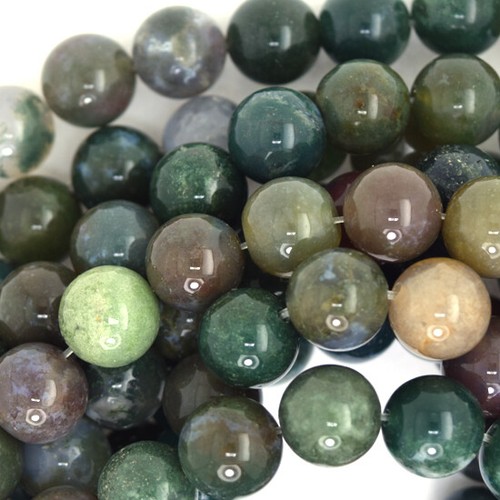 Natural Indian Agate Round Beads 15" Strand 4mm 6mm 8mm 10mm 12mm Fancy ...