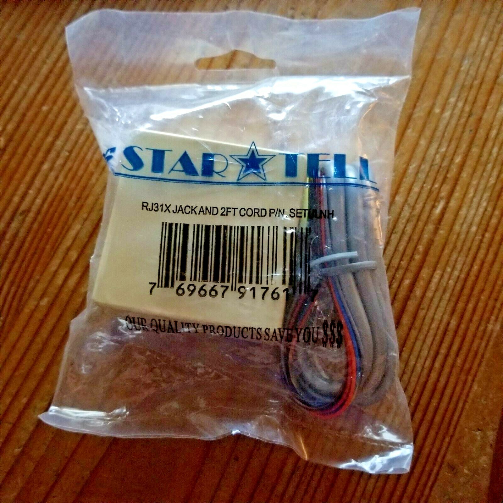 Star Tell BRAND Security System Jack Rj31x With 2 Foot Cord Set for ...