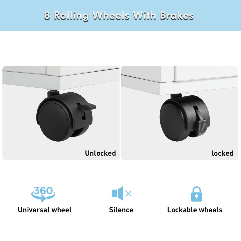 White Manicure Table Nail Desk Beauty with Dust Collector Drawer+Wheel ...