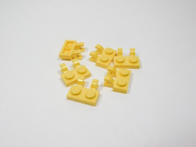 LEGO Lot of 6 Yellow 1x2 Modified Plates w/ 2 Clips on Side H4 | eBay